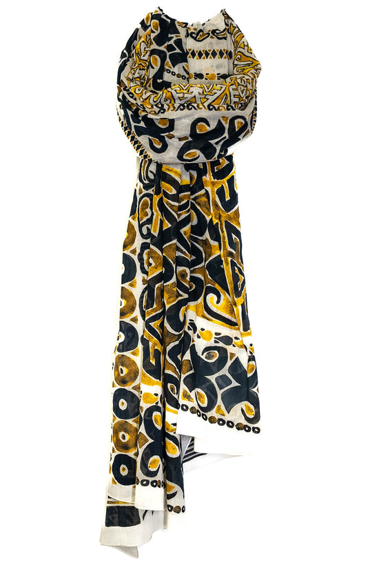 Chèche en coton Andy jaune de Monsieur Charli